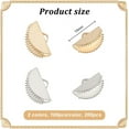 1 Box 200Pcs 2 Colors Iron Ribbon Ends Fan Shape Mixed Color 15mm ...