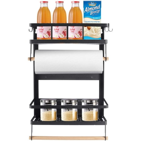 Foldable Magnetic Shelf for Refrigerator Magnetic Spice Rack Organizer ...