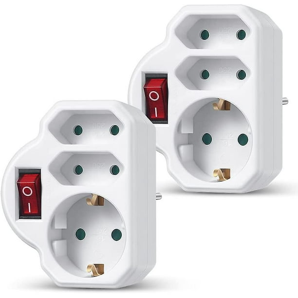 3-way Socket Adapter. Socket With Lmell Switch. 1 X (16a/250v) And 2 X ...