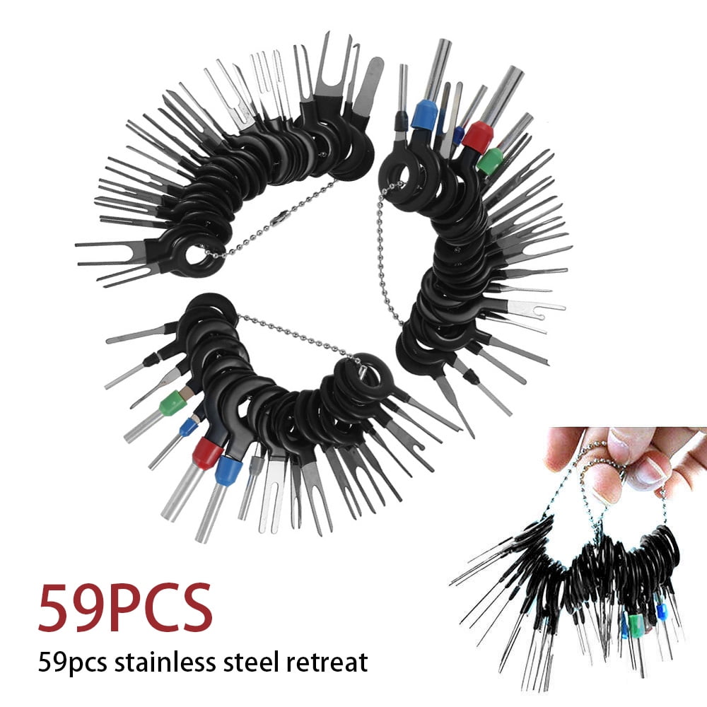 JTWEEN 59Pcs Wire Terminal Removal Tool Kit Car Electrical Crimp Wiring ...