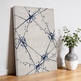 Abstract Geometric Canvas Wall Art for Living Room, Navy Blue Splatter ...