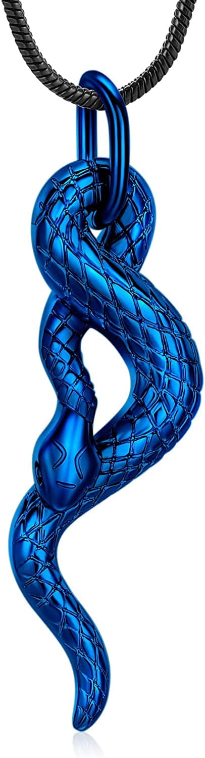 Snake Shape Cremation Urn Necklace for Ashes Men's Animal Serpent ...