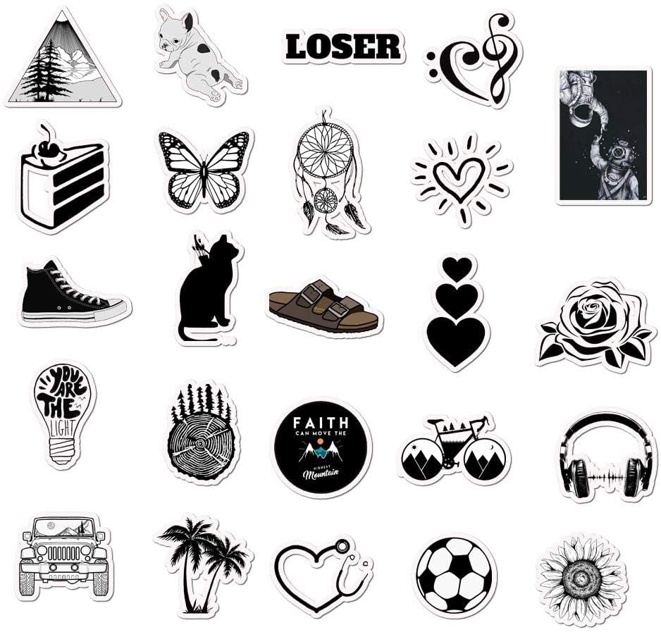 music notes Stickers aesthetic girl cartoon cute laptop stickers black ...