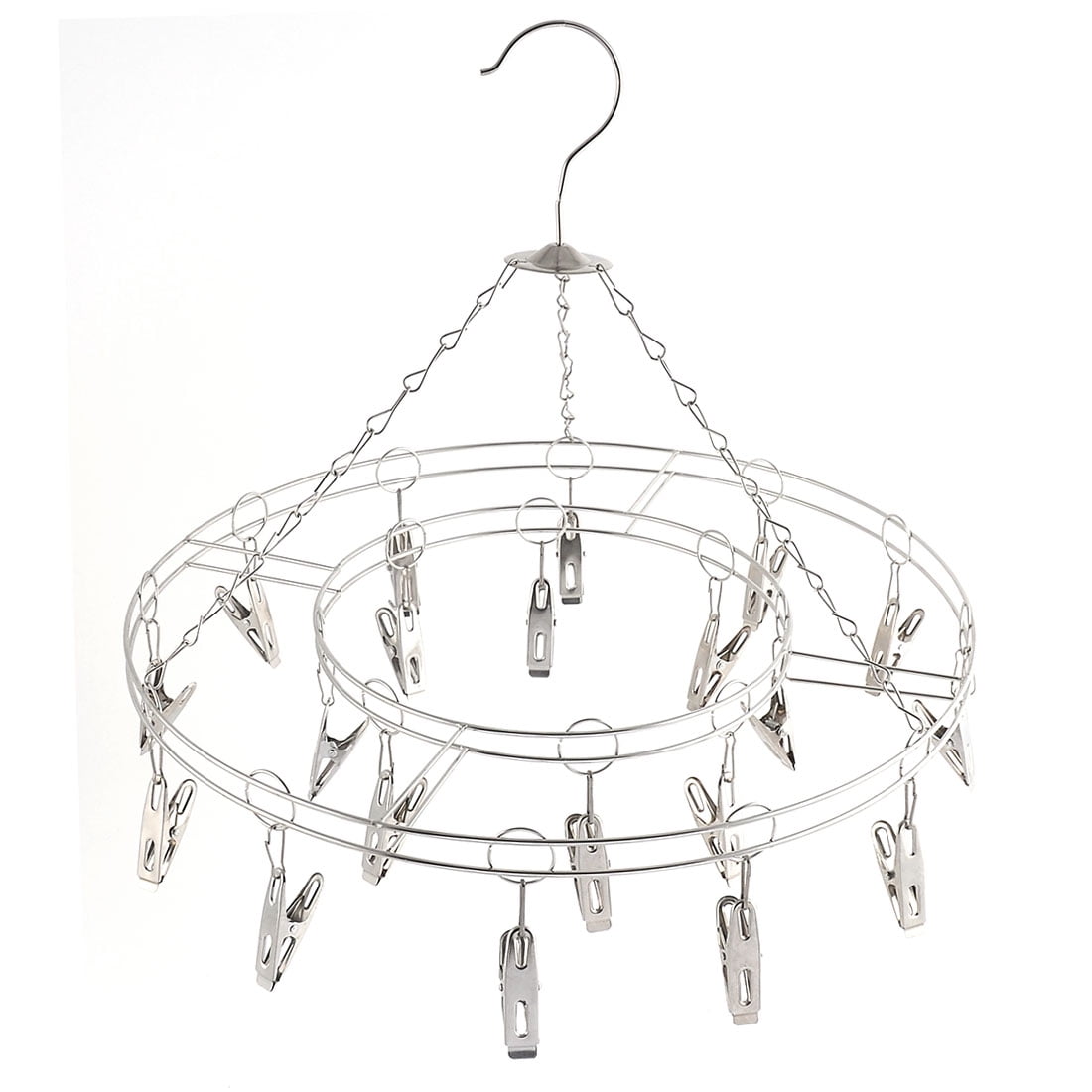Home Stainless Steel Round Shaped Swivel Hook 20 Pegs Drying Rack ...