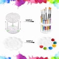2 Pack Clear Paint Storage Box with Brush Holder and Mixing Palette, 7 ...
