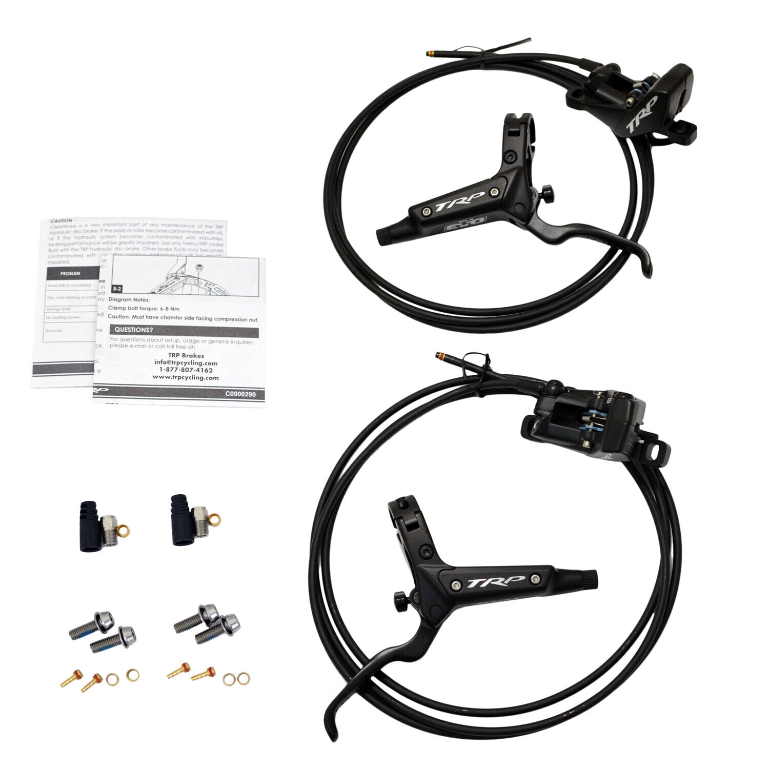 TRP DH-R EVO HD-M846 Hydraulic Disc Brake Set 4-Piston Caliper (F+R ...