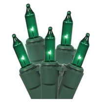 LiteSource Small Strand Indoor Mini Bulb - 100 Light White Wire Teal ...
