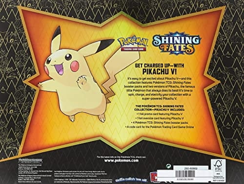 Pokemon Shining Fates Pikachu V Box Set 4 Paquetes de Refuerzo ...