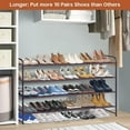 4 Tier Long Shoe Rack for Closet, Wide Shoe Storage Organizer Stackable ...