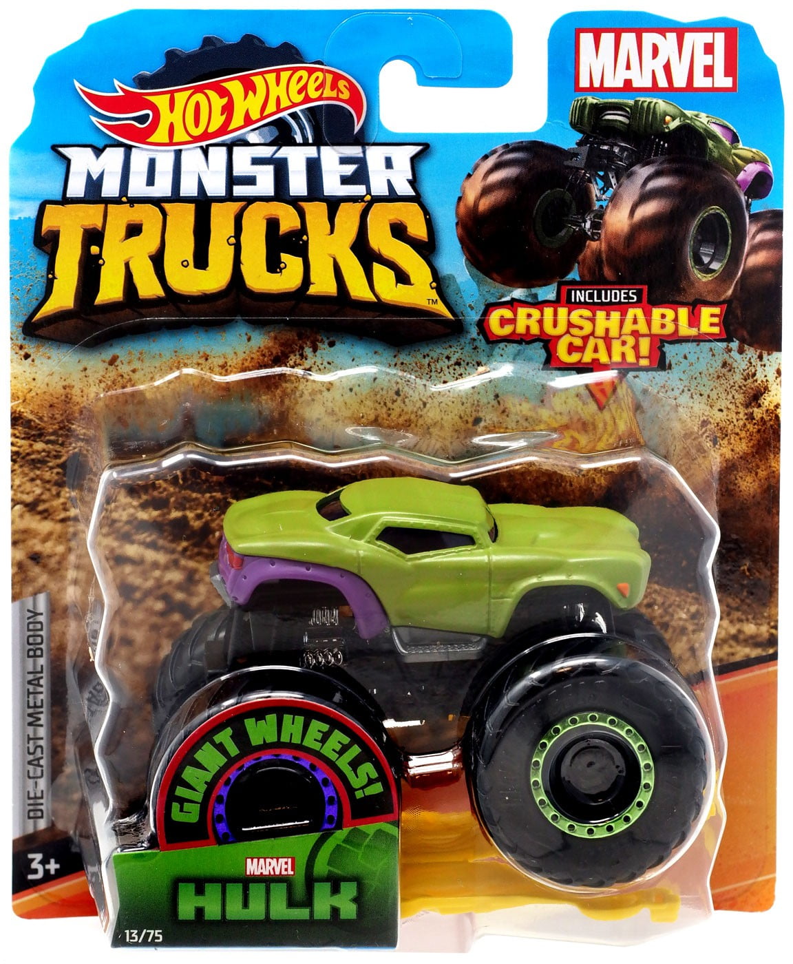 Hot Wheels Marvel Hulk Die-Cast Car [Version 2] - Walmart.com