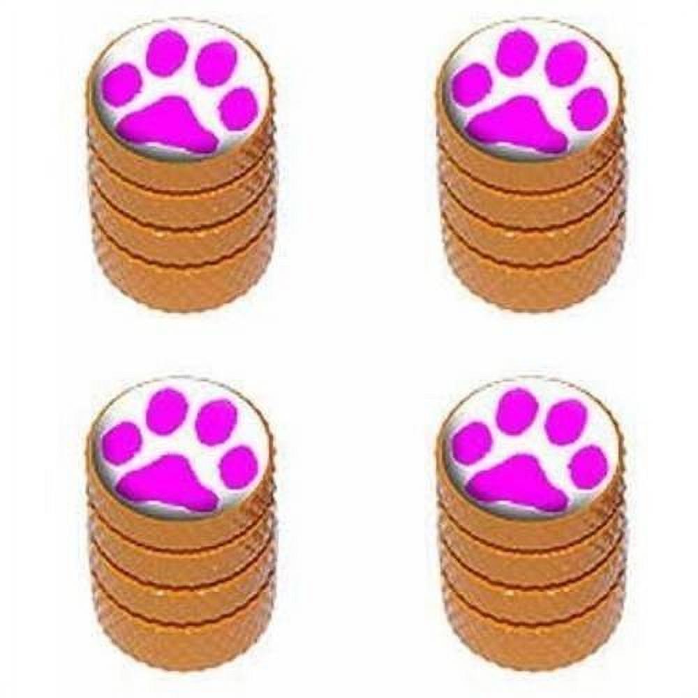 Paw Print Pink Tire Rim Wheel Aluminum Valve Stem Caps, Multiple Colors ...