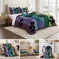 Full Quilt Bedding Set Abstract Colorful Wood Grain Breathable Summer ...