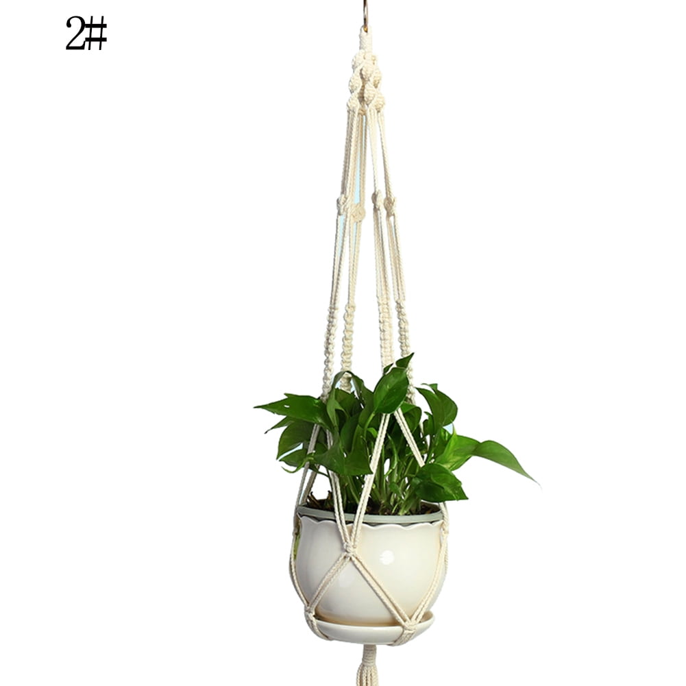 Macrame Plant Hangers , Handmade Cotton Rope Hanging Planters Set ...