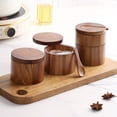 Acacia Wood Salt and Pepper Shaker Set with Solid Wood Texture, Natural ...
