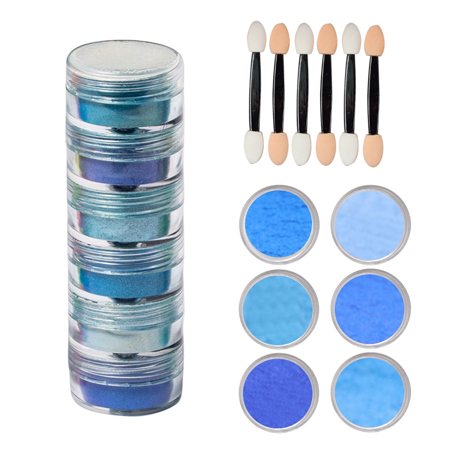 Fridja 6 Color Neon Nail Skin Glitter Pearl Powder Cans Equipped With ...