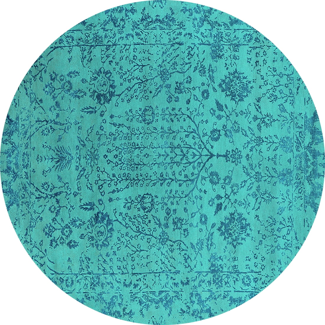 Ahgly Company Indoor Round Oriental Turquoise Blue Industrial Area Rugs ...