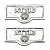 2 Switch Plate Tags ATTIC Name Signs Labels Chrome Brass Traditional ...