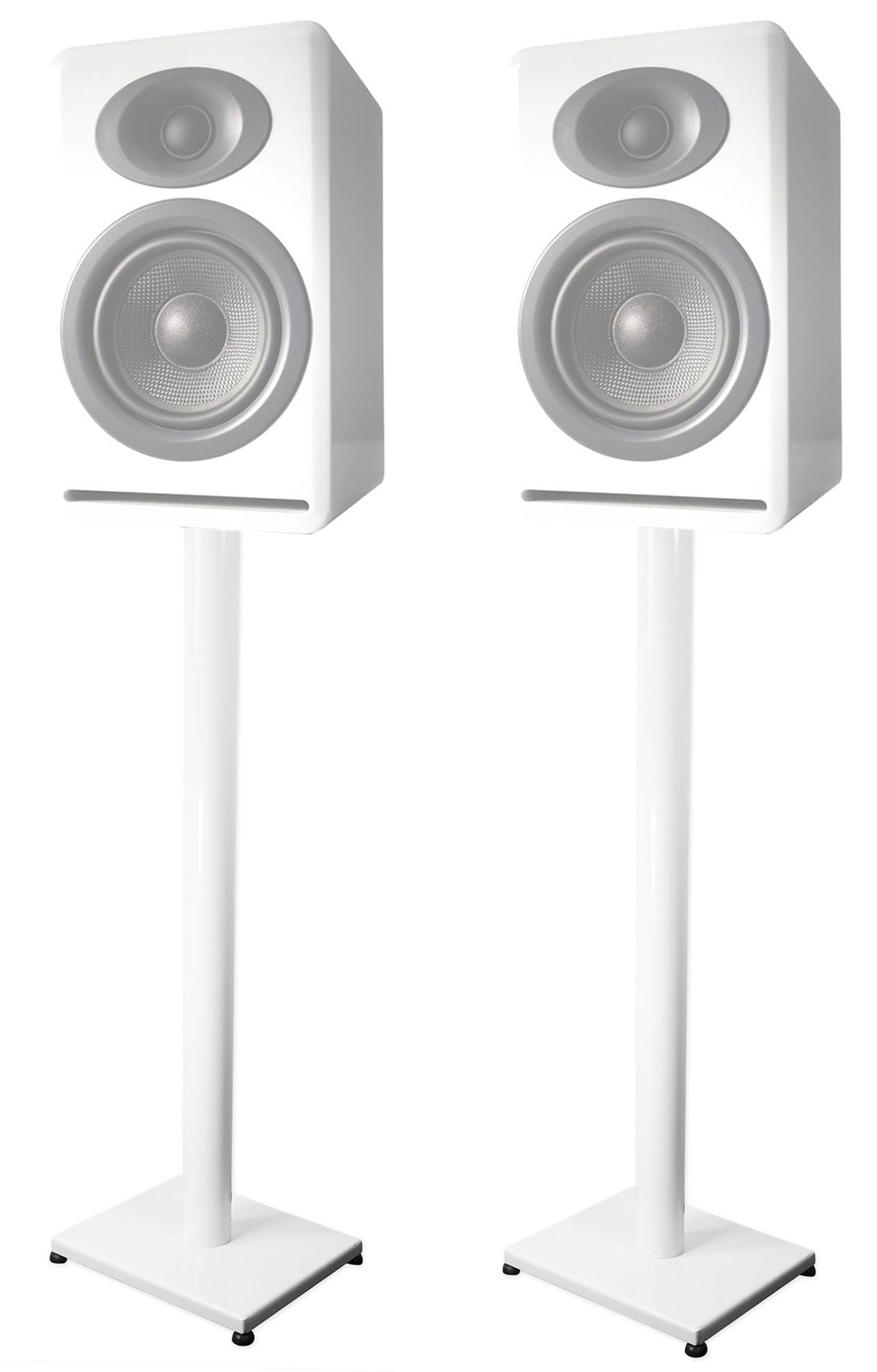 Pair 37” Steel White Stands For Audioengine A5+ Bookshelf Speakers ...