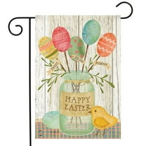 Happy Easter Wreath Garden Flag – 12” x 18”, Double Sided, House Flag ...
