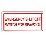 Poolmaster "Emergency Shut Off" Sign for Residential or Commercial ...