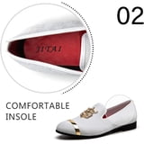 JITAI Mens Dress Tuxedo Shoes for Men Slip-on Loafers White Size 13 ...