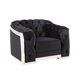 ACME Pyroden Sloped Arm Tufted Accent Chair in Black and Chrome ...