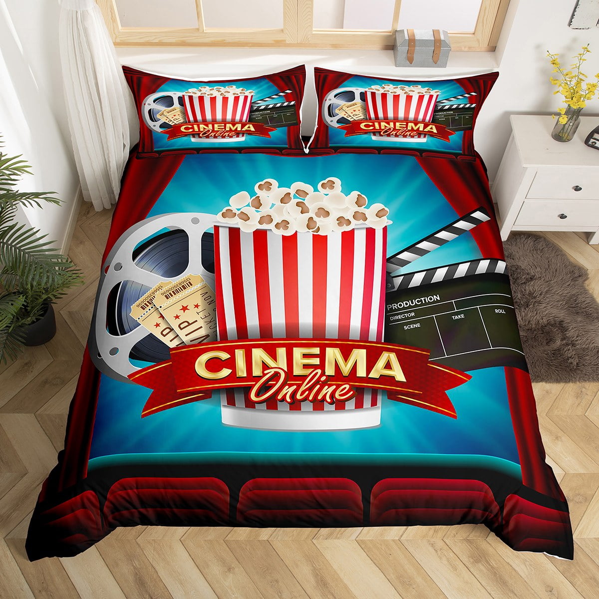 YST Movie Theme Duvet Cover King for Boys Girls Family Home Theater ...