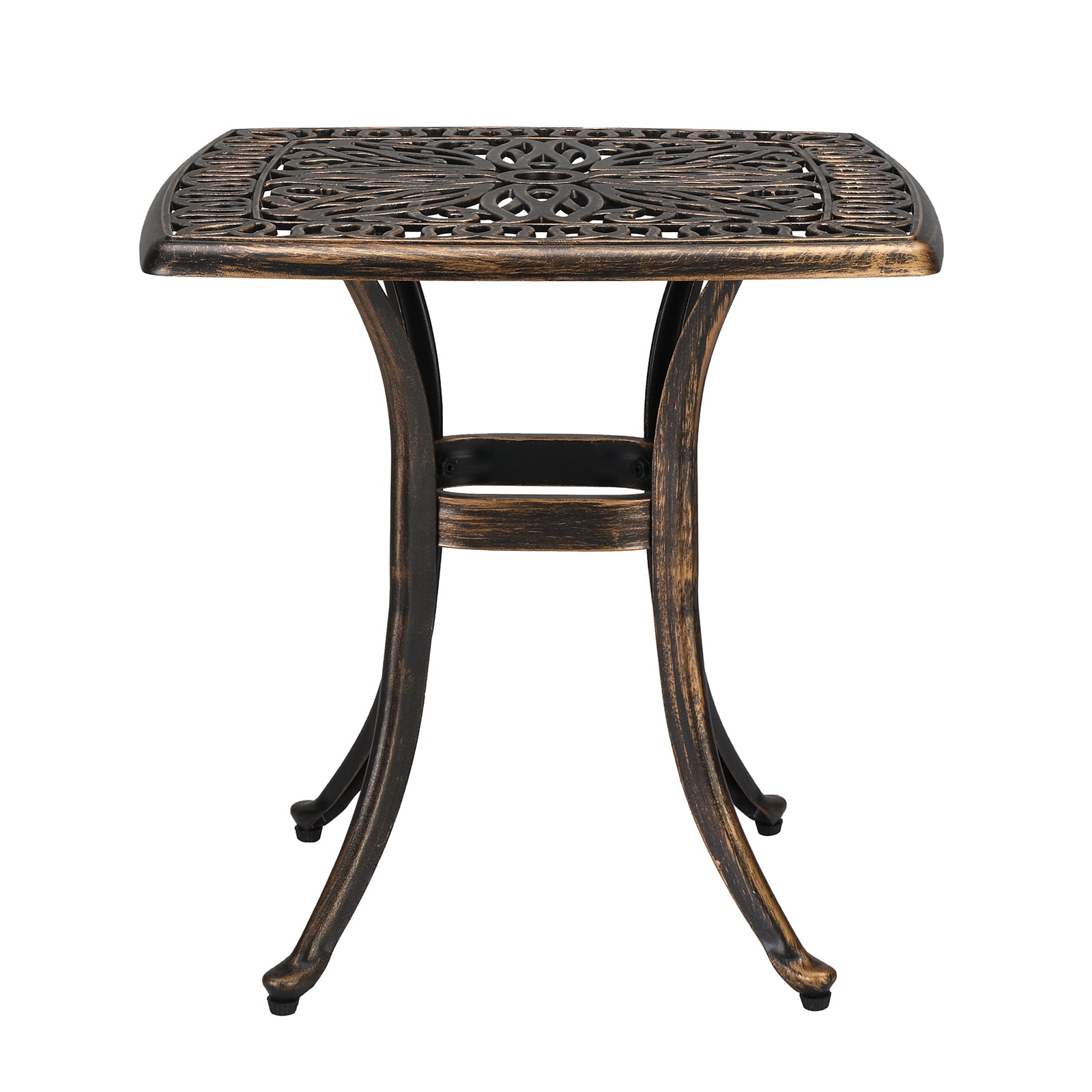 SamyoHome 21.3 in Cast Aluminum Bistro Table, All Weather Tea Table for ...