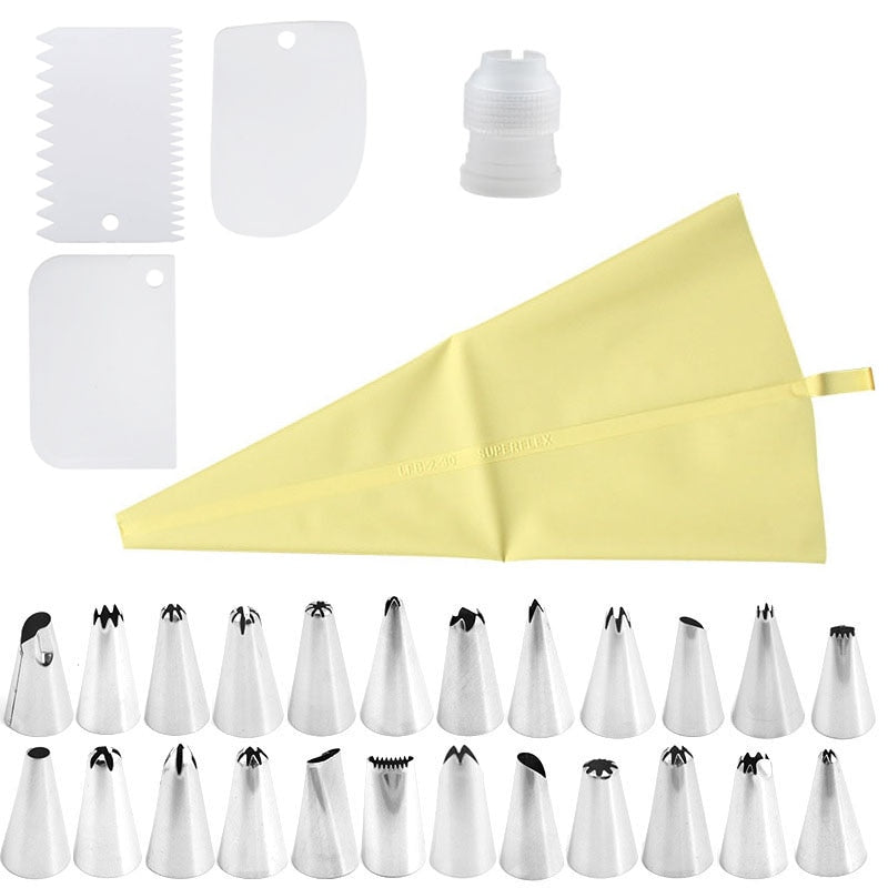 Piping Pastry Bag With Nozzles Set For Confectionery Tips Baking And ...