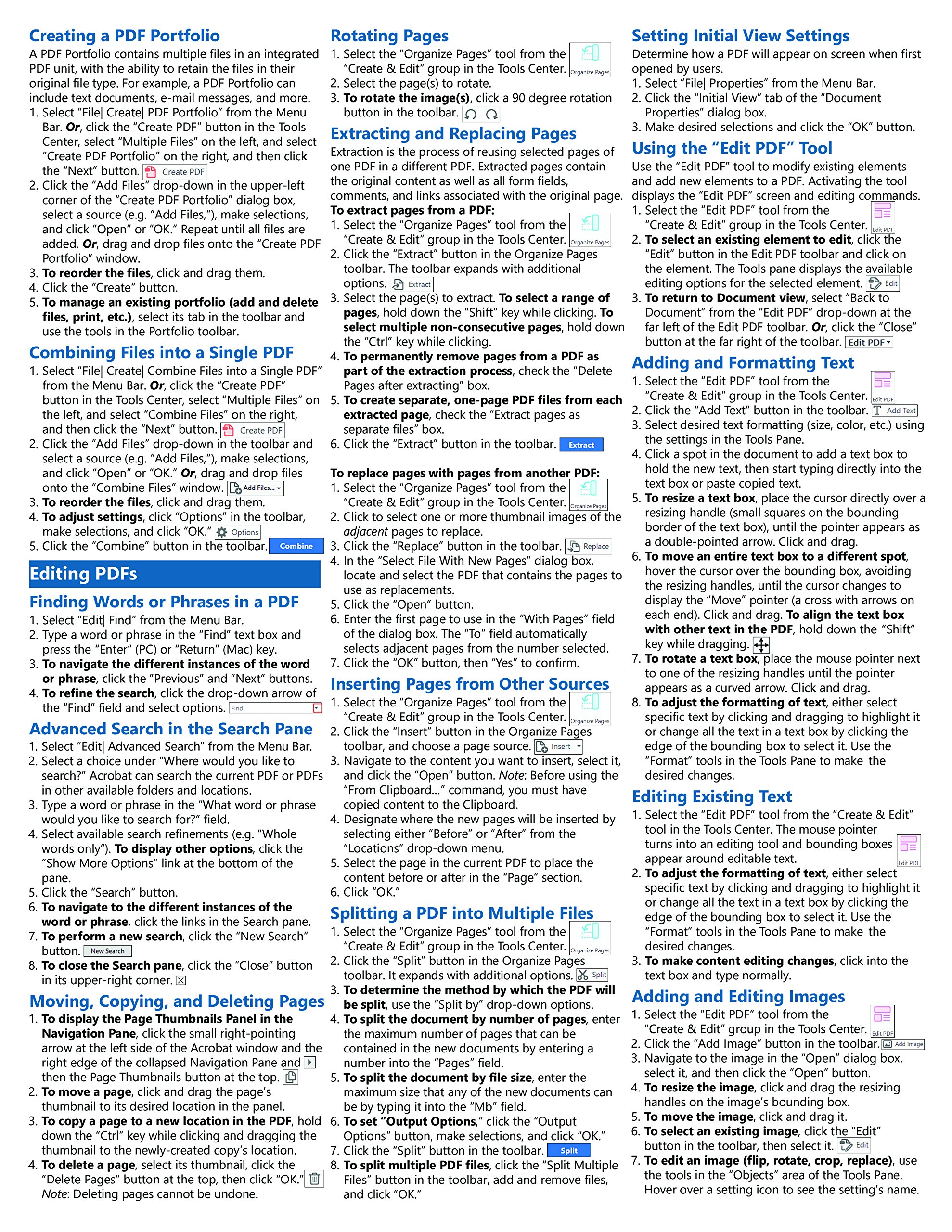 Buy Learn Acrobat DC Quick Reference Training Card - Laminated Tutorial ...