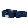 Collapsible Home Storage Set Of 2 Foldable Fabric Low Storage Bins