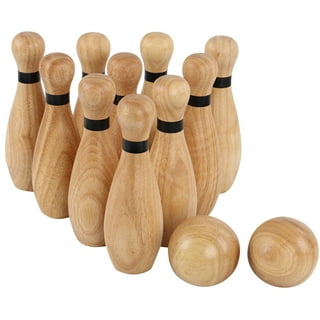 Sterling Sports Wooden Lawn Bowling 9" Skittles Set with Carrying Bag ...