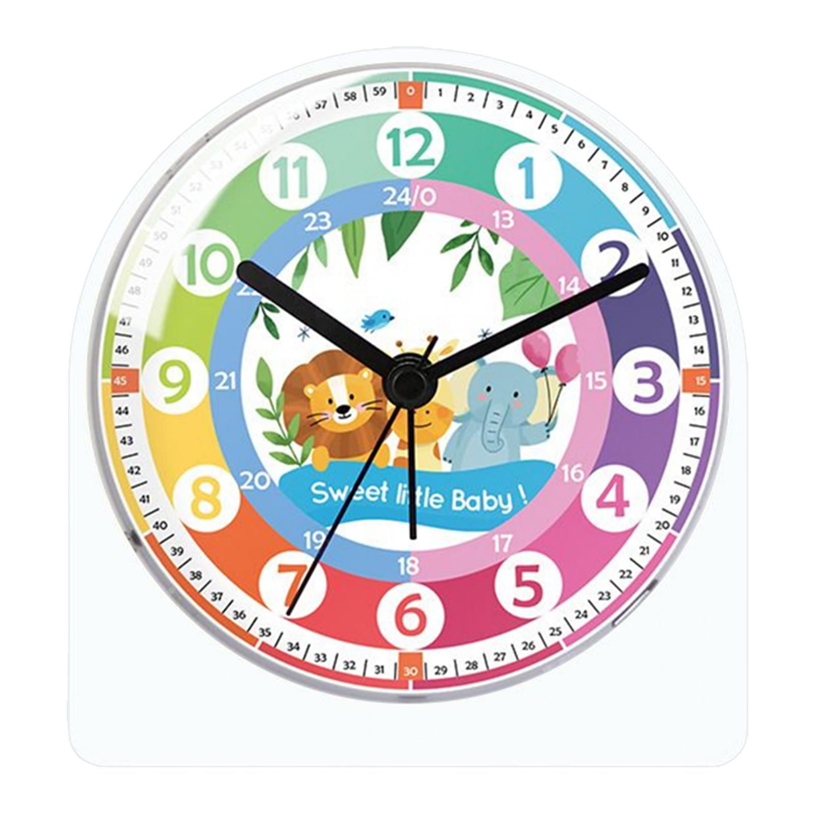 Cartoon Analog for Kids, w/ Night Light ,Silent Table Clocks, Telling ...