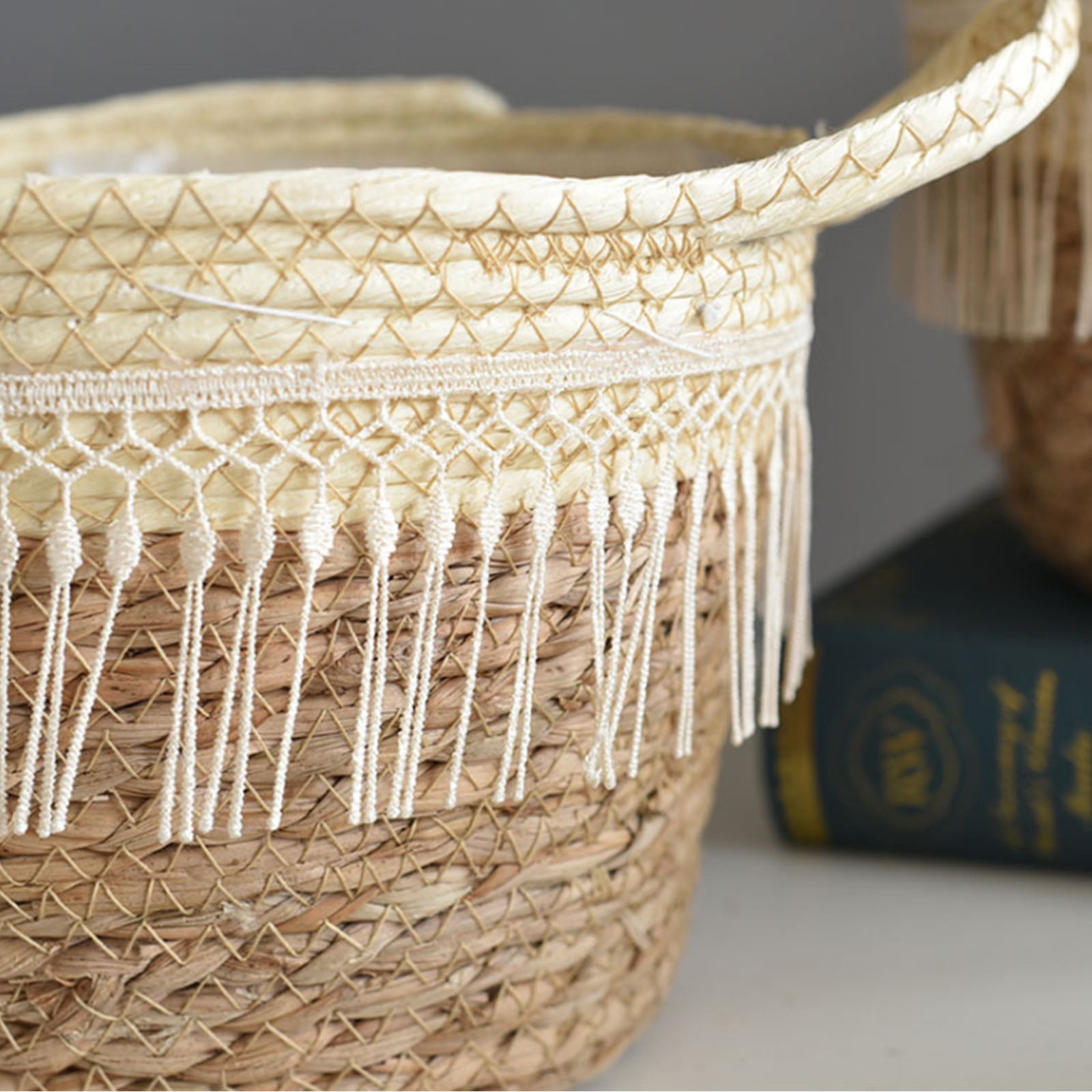 Buy Garden Decor Outdoor Planters Storage Basket 1Pc Rattan Round Shape Handmade Woven Design ...