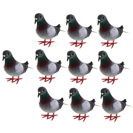 10 Pack Realistic Artificial Birds Model Doves Statue Photo Accessory ...