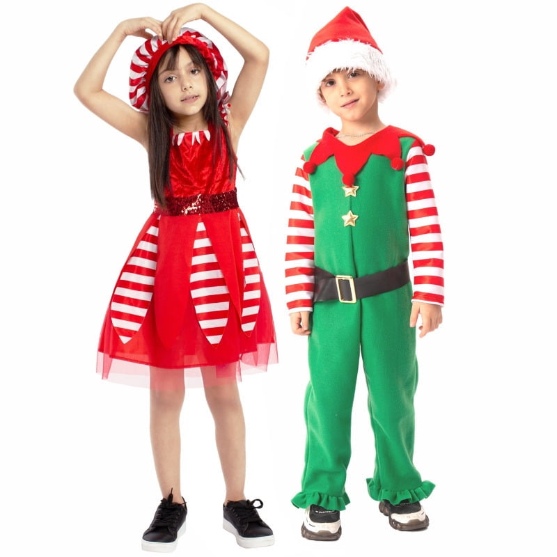 Disfraces de elfo navideño para cosplay, trajes de fiesta para niños ...