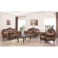 Traditional Custom Mohawk Finish Leather 3Pcs Sofa Set By Homey Design ...