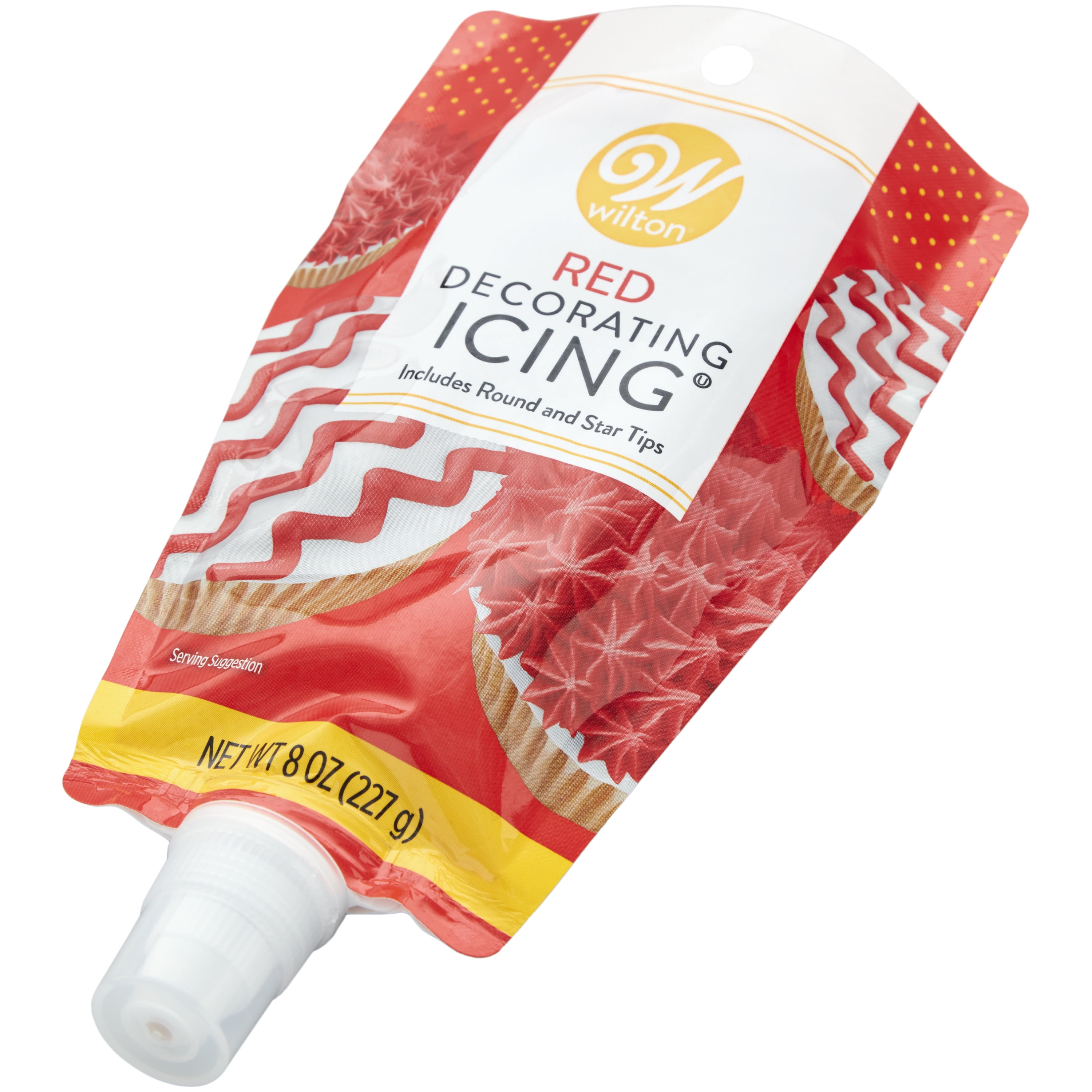 Wilton Ready-to-Use Red Vanilla-Flavored Icing Pouch with Tips, 8 oz ...