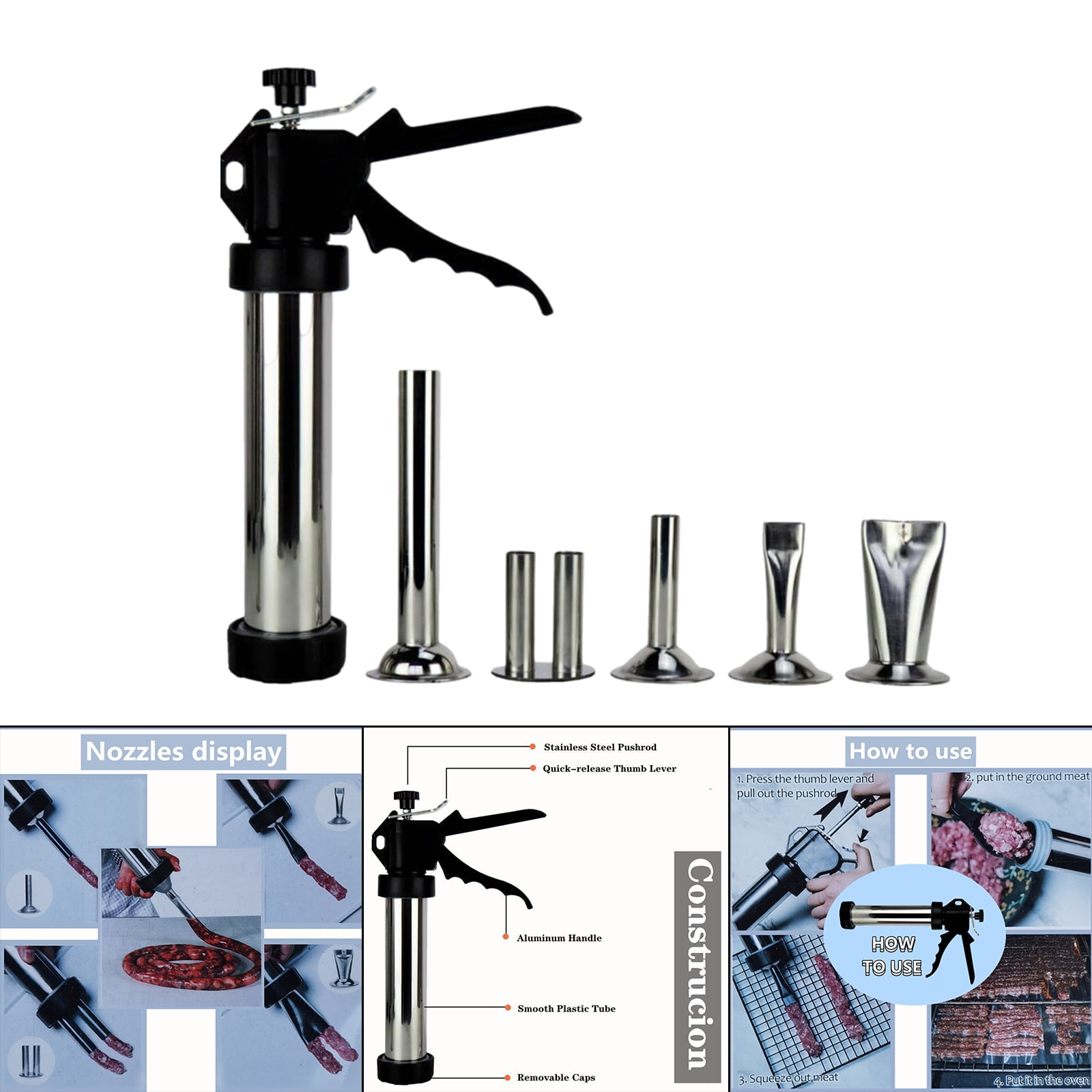 1 juego de embutidora de , manual, de llenado de carne, salchicha DIY ...