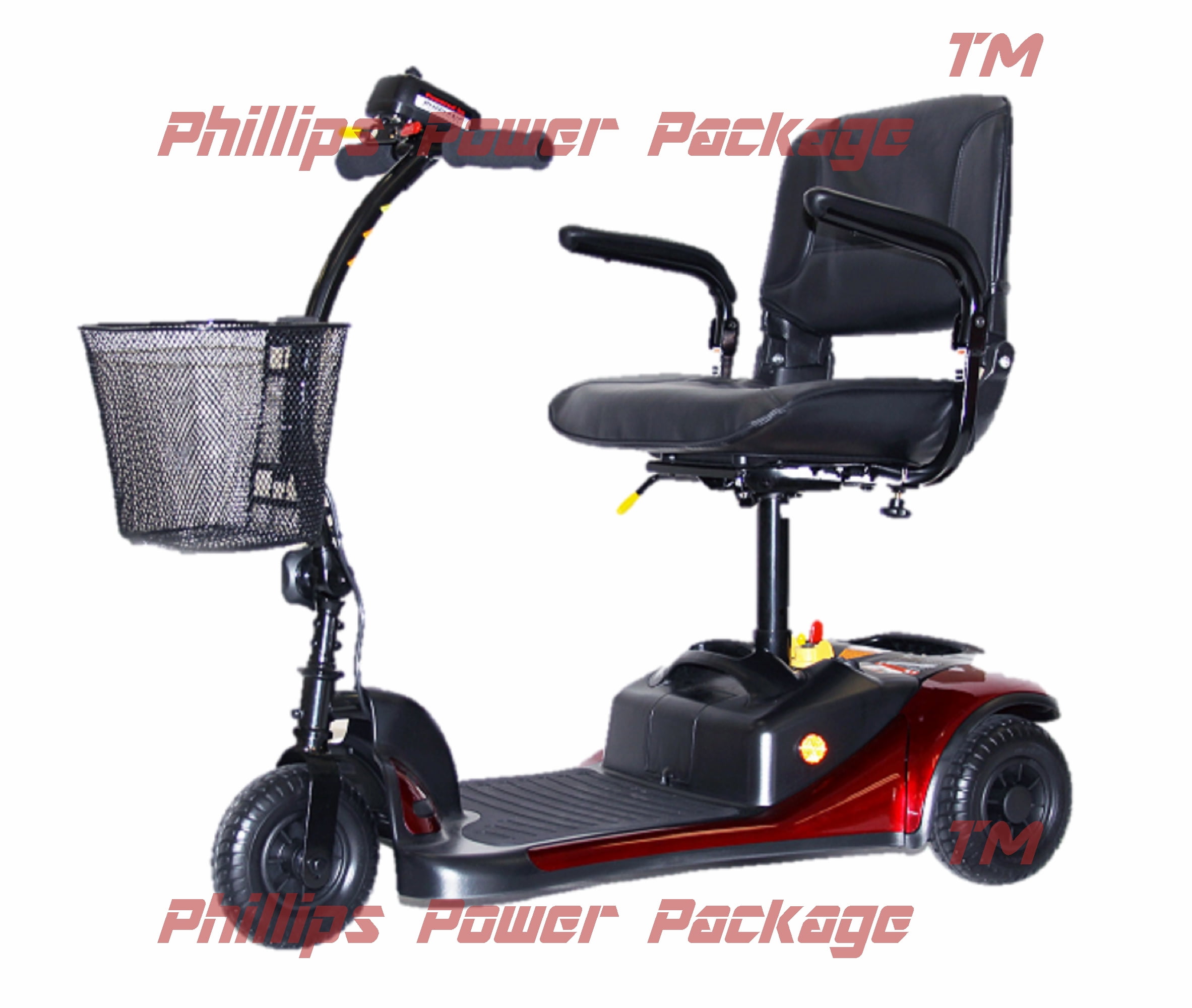 Shoprider Dasher 3 Portable Travel Scooter, 3 Wheel, Red, Long Distance, Collapsible, Motorized ...