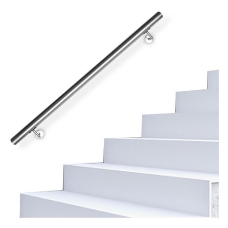Handrail, stainless steel round stair railing, inside & outside Ø 42 mm ...