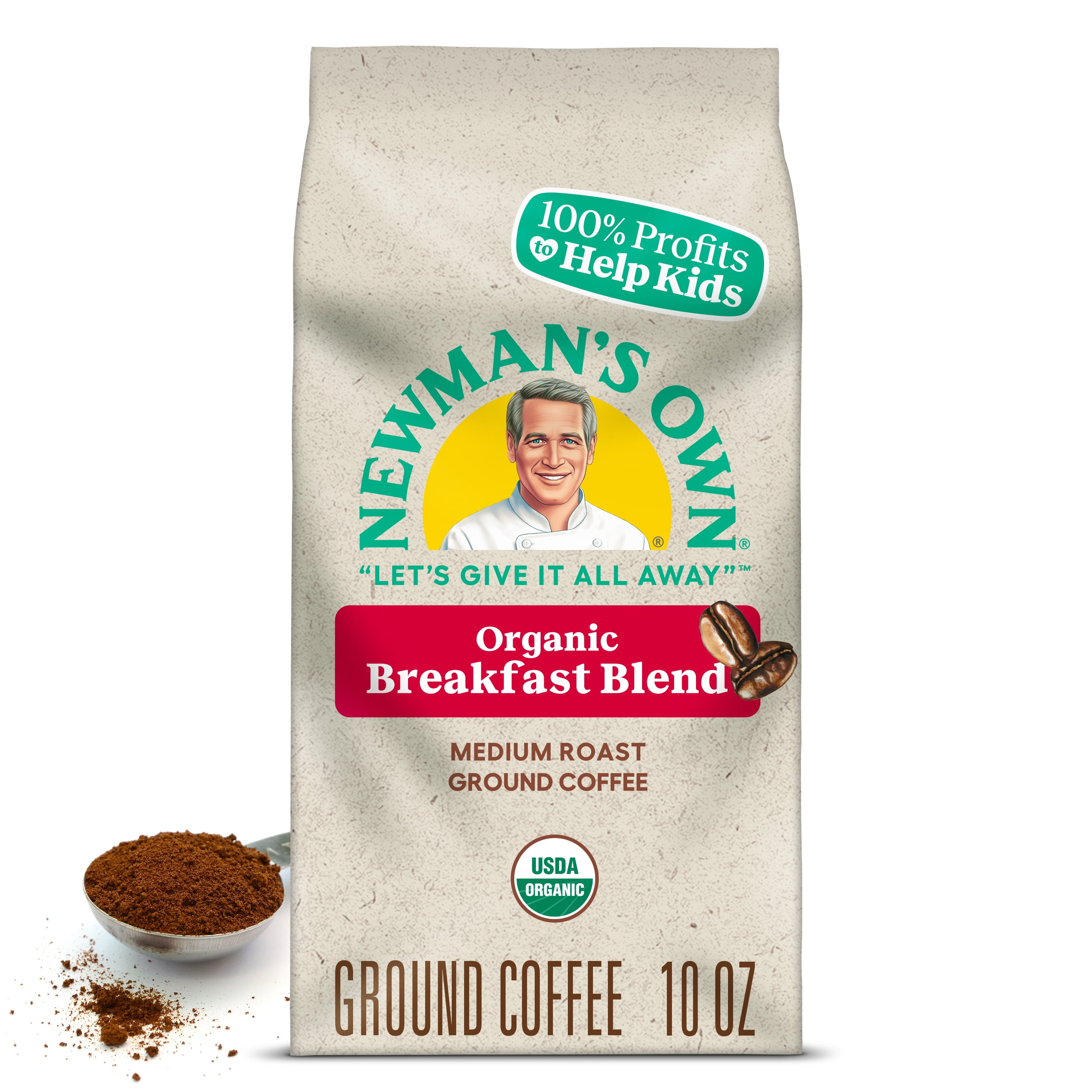 Newman's Own Organics Newman's Breakfast Blend, Medium Roast, Ground Coffee, 10 oz - Walmart.com