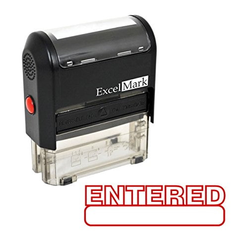 ENTERED Self Inking Rubber Stamp - Red Ink (42A1539WEB-R) - Walmart.com