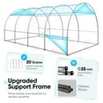 Quictent 20'x10'x6.6' Walk-in Greenhouse, Heavy Duty Steel Frame, PE Cover, 2 Zipper Doors ...