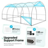 Quictent 20'x10'x6.6' Walk-in Greenhouse, Heavy Duty Steel Frame, PE Cover, 2 Zipper Doors ...