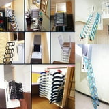 INTBUYING Hidden Loft Folding Ladder Side-Mounted Black Al-mg Alloy ...