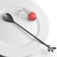 6-Piece Elegant Gold Leaf Long Handle Teaspoons - 7.4" Stainless Steel ...