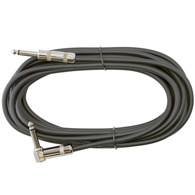 Right Angle to Straight 1/4 Instrument Cable 20 ft long - BLACK ...
