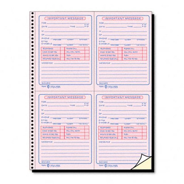 Tops Message Forms 3-7/5-1/2 x 8 Carbonless Duplicate 200-Set Book ...
