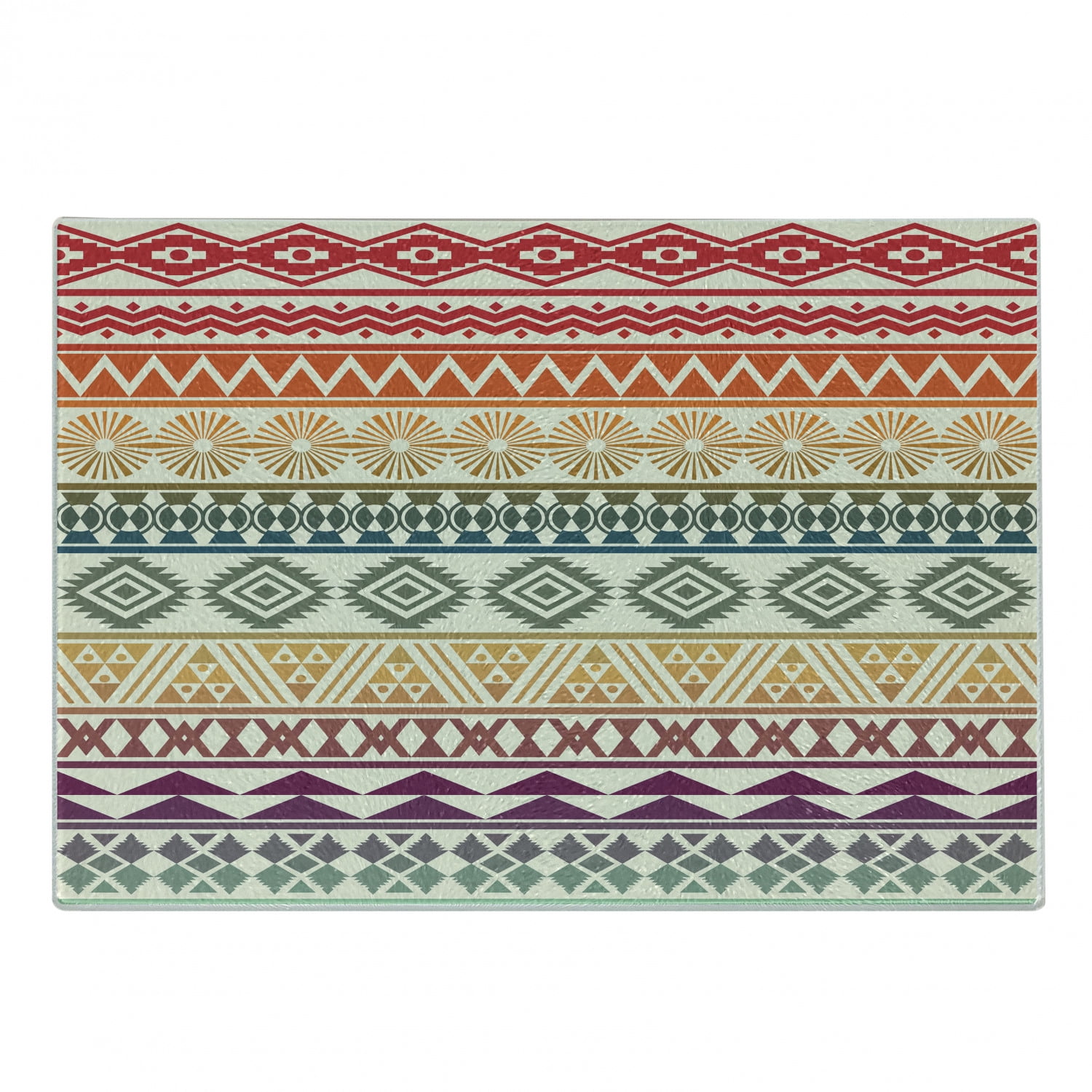 Aztec Cutting Board, Tribal Old Fashioned Mexican Trippy Geometric Zig ...